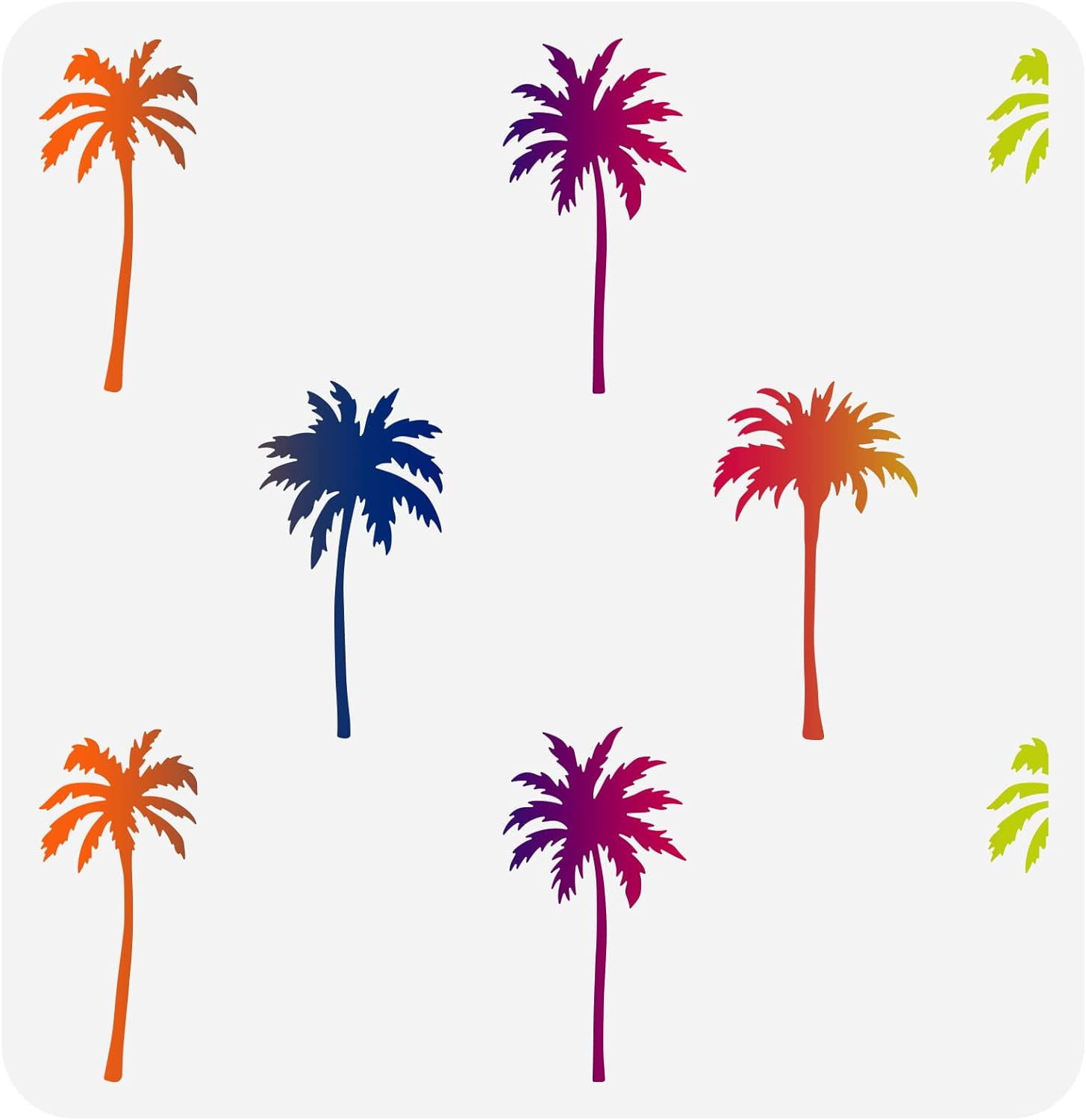 Palms Stencil 11.8x11.8inch Reusable Tropical Tree Drawing Template for ...