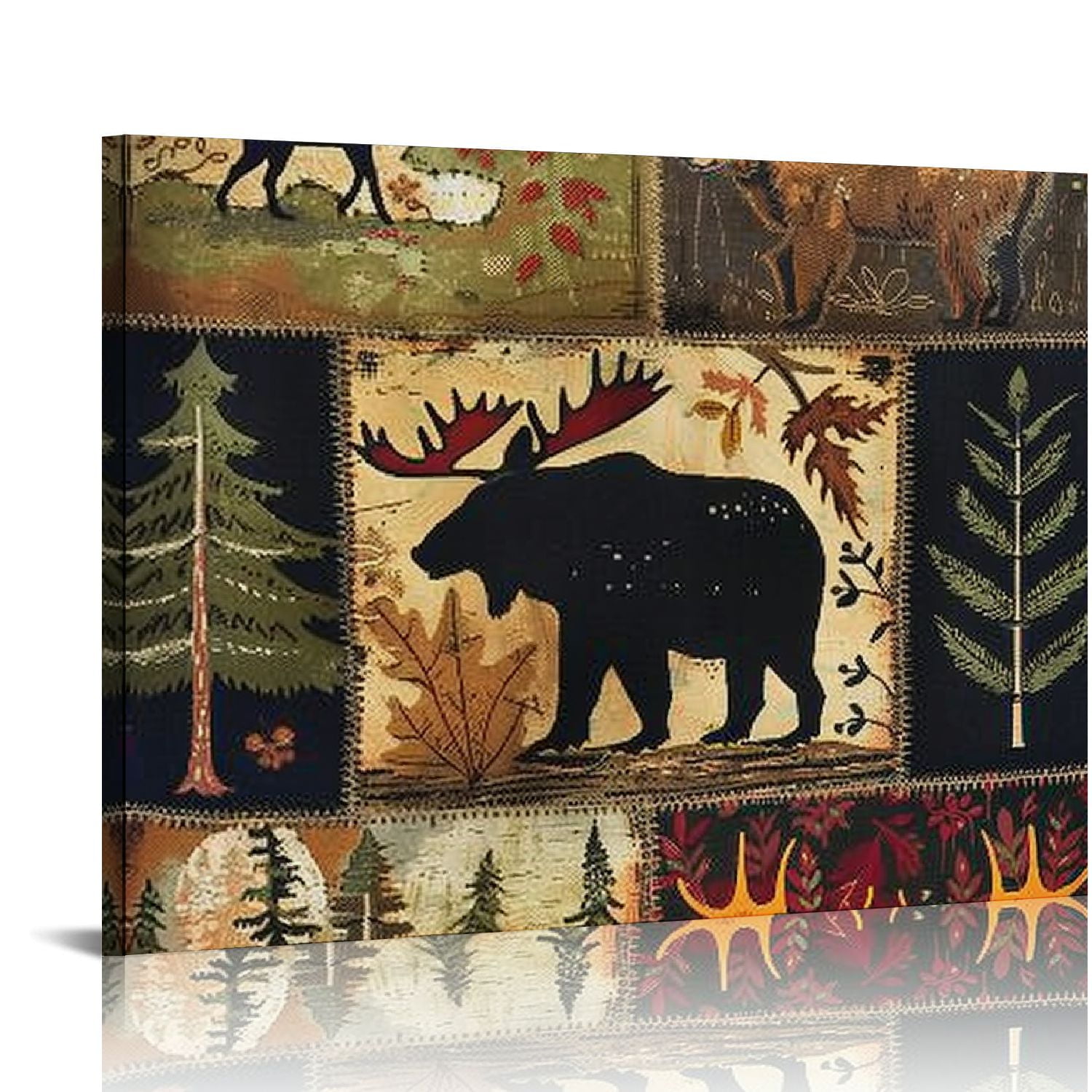 Palnkart Bear Moose Tree Fine Art Aesthetic Poster & Print Wall ...