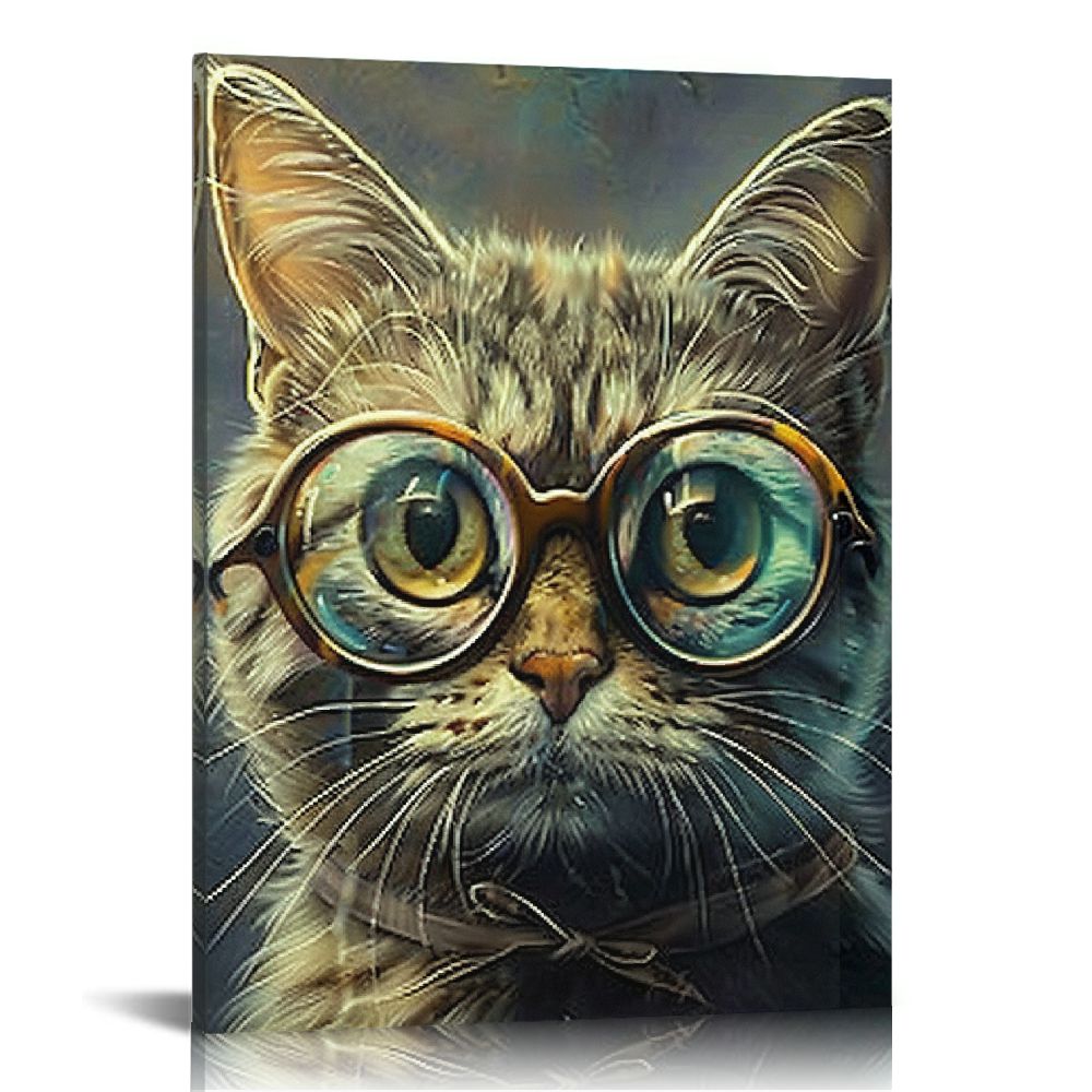Palnkart Cute Cat Fine Art Aesthetic Poster Print Wall Painting for Living Room Bedroom Home ...