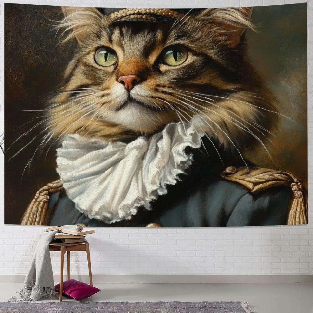 Palnkart Cute Cat Tapestry Wall Hanging Unique Style Graphic Tapestries ...