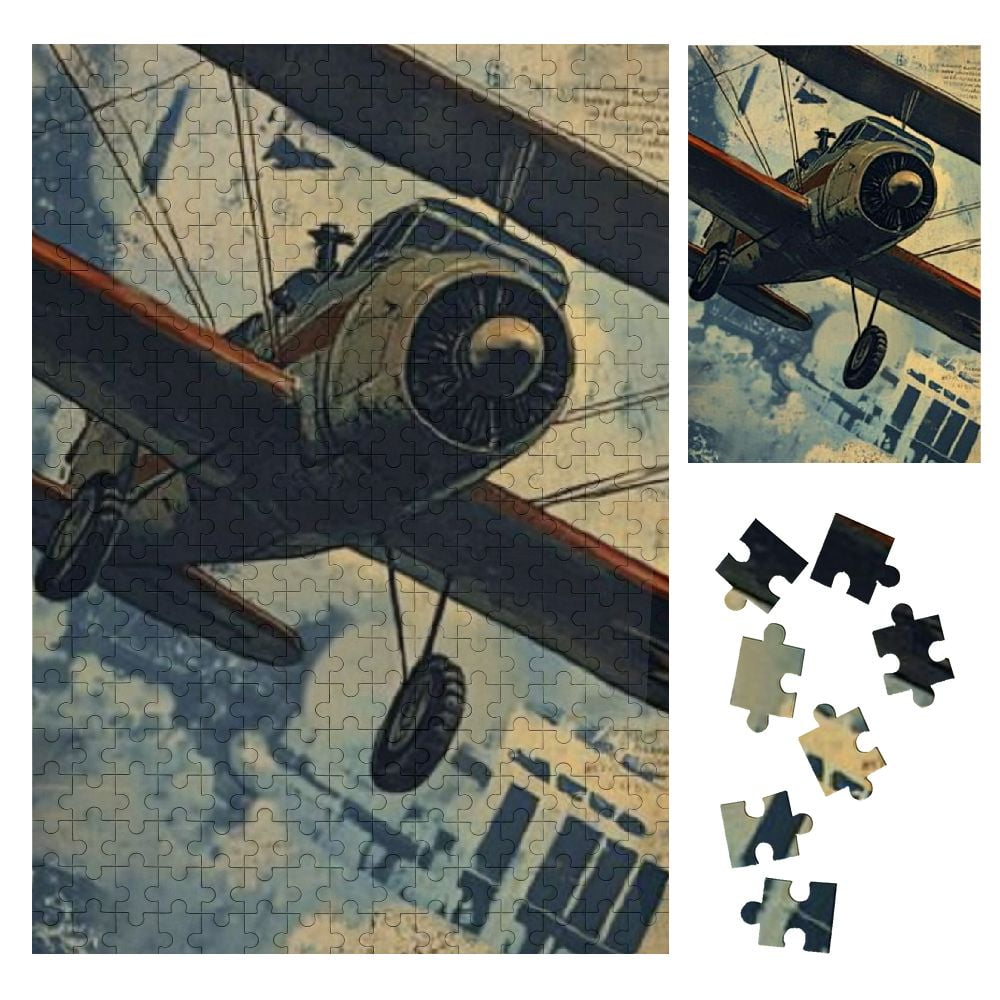 Palnkart Dieselpunk Star Plane Wooden Jigsaw Puzzle Vertical Style Gift ...