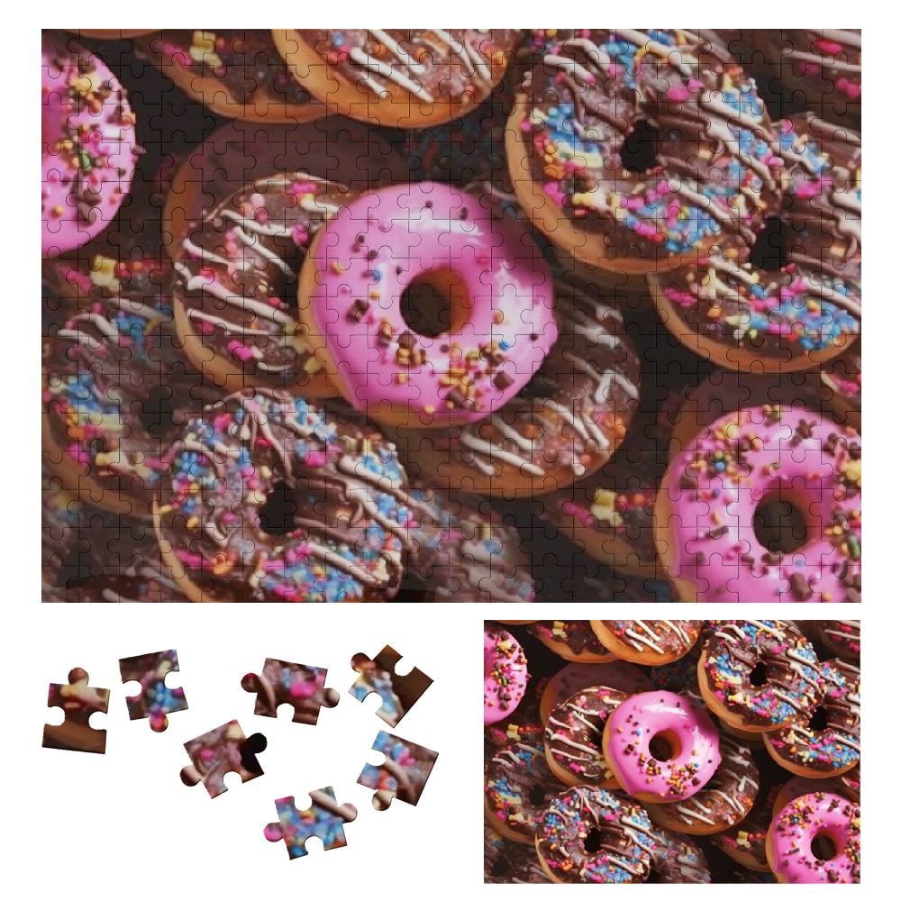 Palnkart Donuts Sprinkles Chocolate Wooden Jigsaw Puzzle Horizontal ...