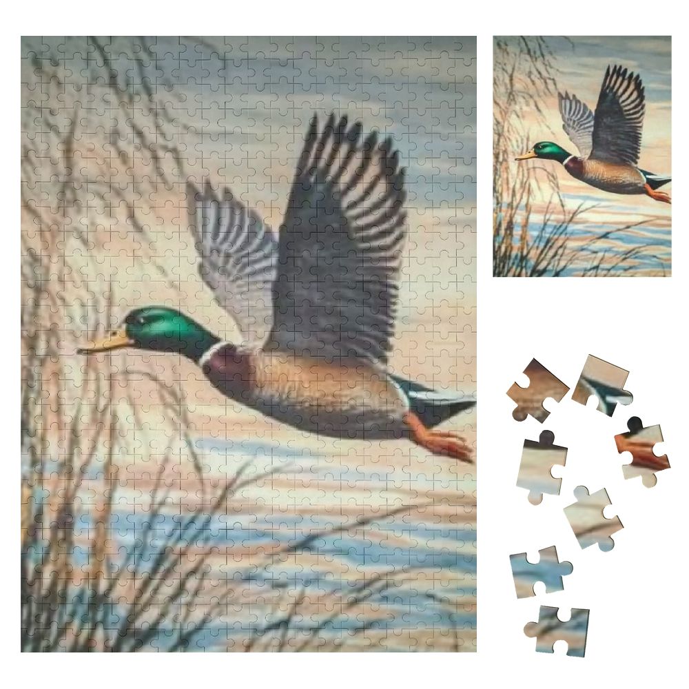 Palnkart Duck Flying Over Water Wooden Jigsaw Puzzle Vertical ...