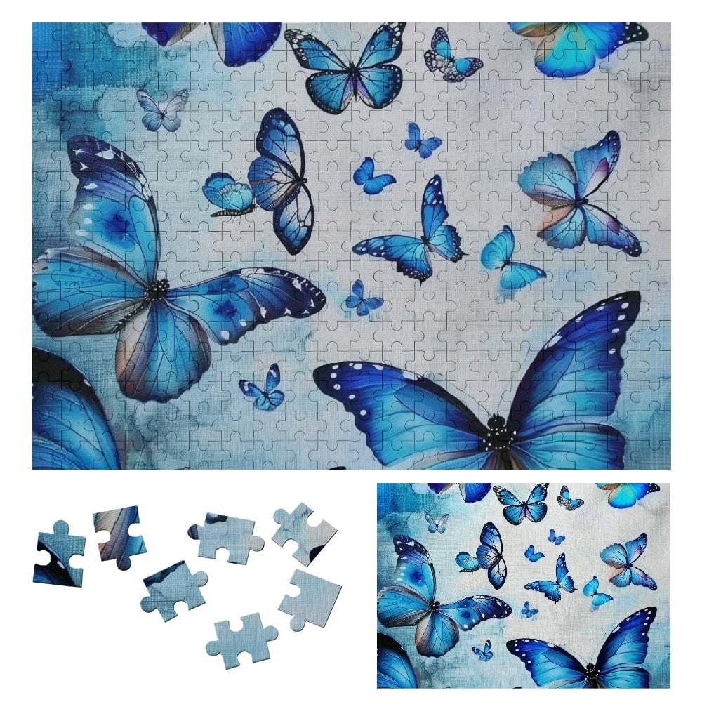Palnkart Impossible Wooden Puzzles Butterflies Blue Airbrush Painting ...