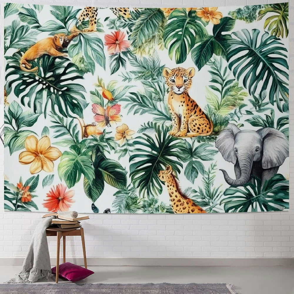 Palnkart Jungle Animals Tapestry Wall Hanging Unique Style for Home ...
