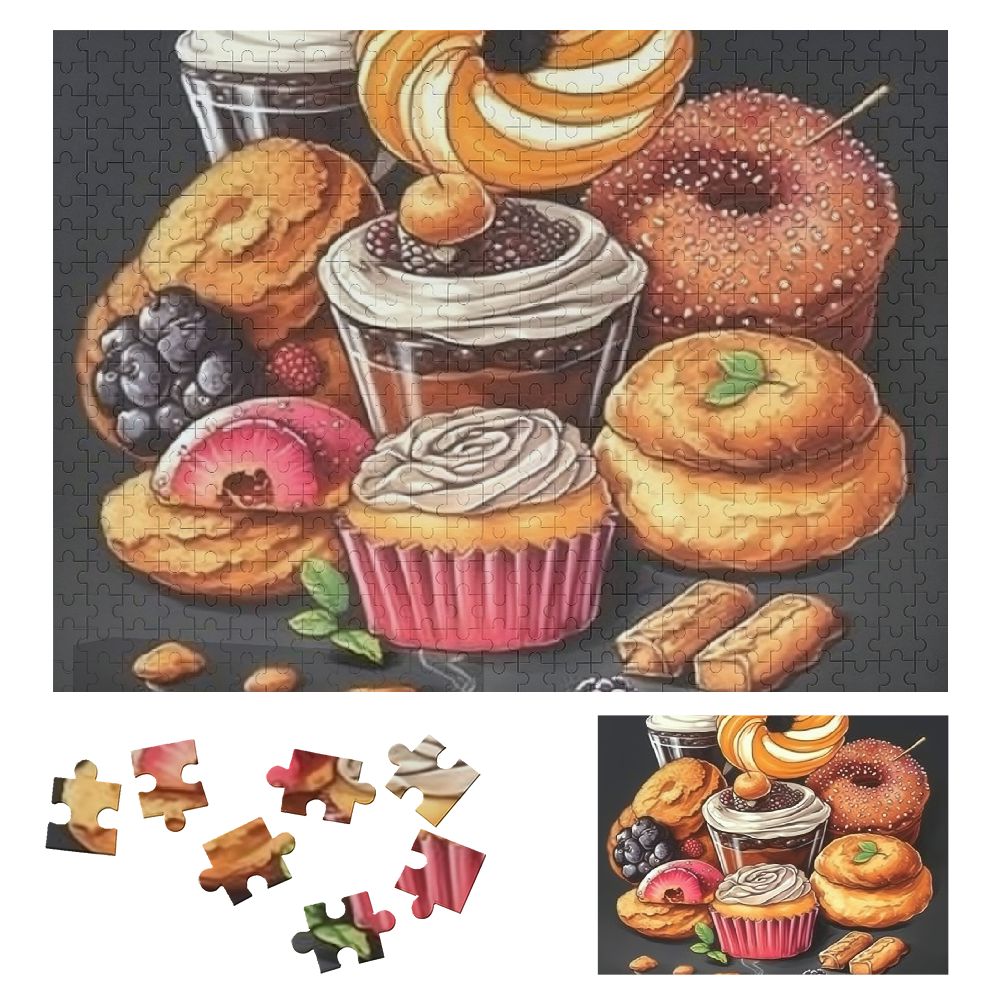 Palnkart Pastries Cupcake Drawing Wooden Jigsaw Puzzle Leisure Game Toy ...