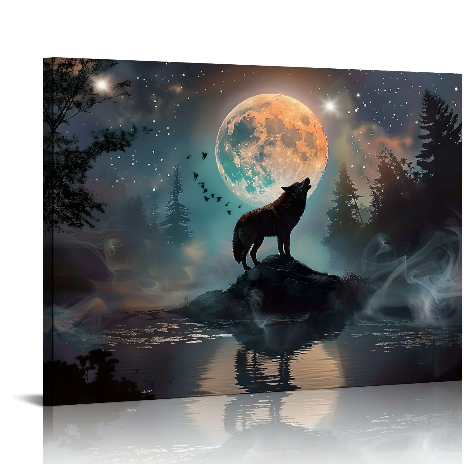Palnkart Wolf Full Moon Gothic Art Fine Art Aesthetic Poster Print Wall ...