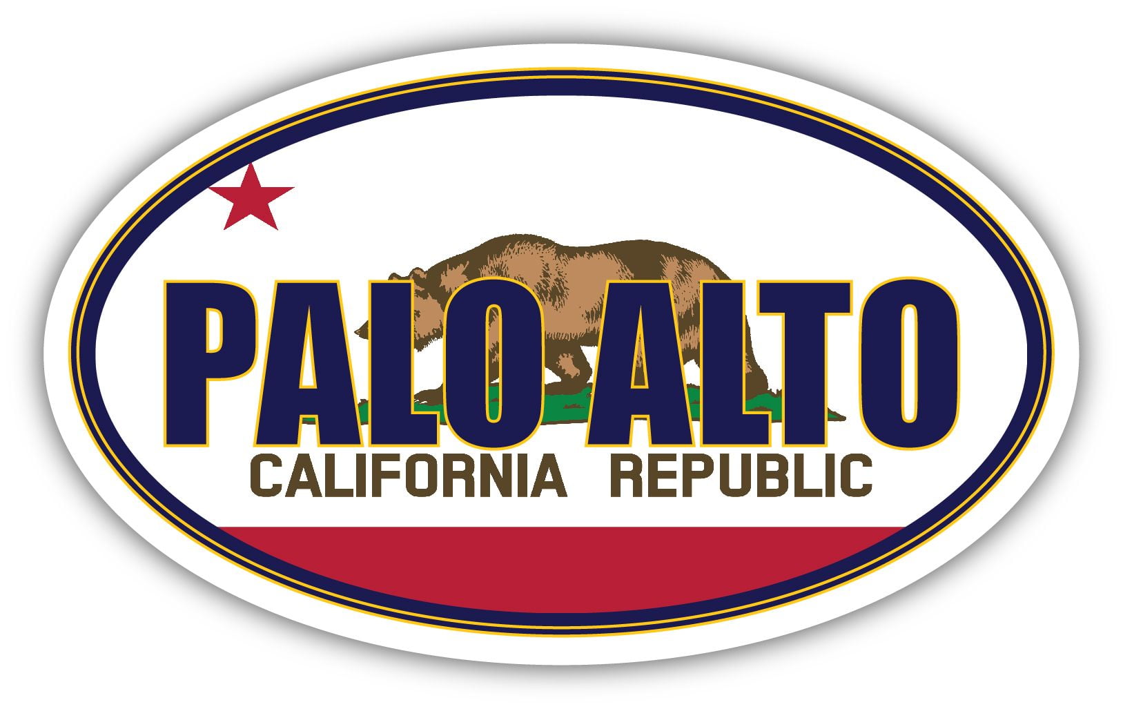 Palo Alto City California State Flag | CA Flag Santa Clara County Oval ...