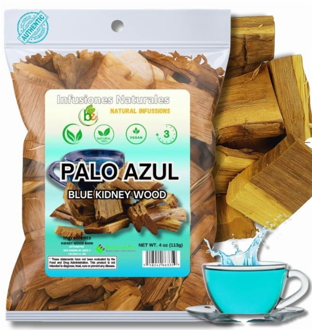 B-EXPERTS Palo Azul Herbal Tea, 4oz (141g), Wildcrafted Kidneywood ...