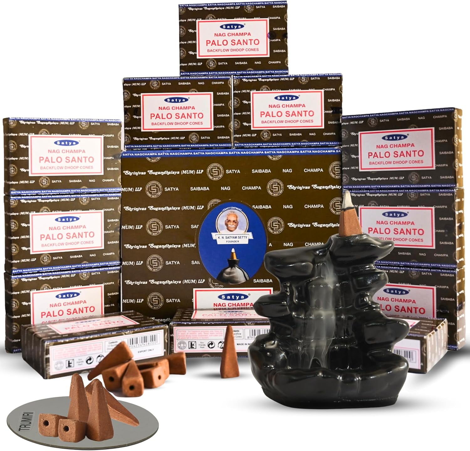 Palo Santo Backflow Incense Cones for Waterfall Aromatic Smoke Fountain ...