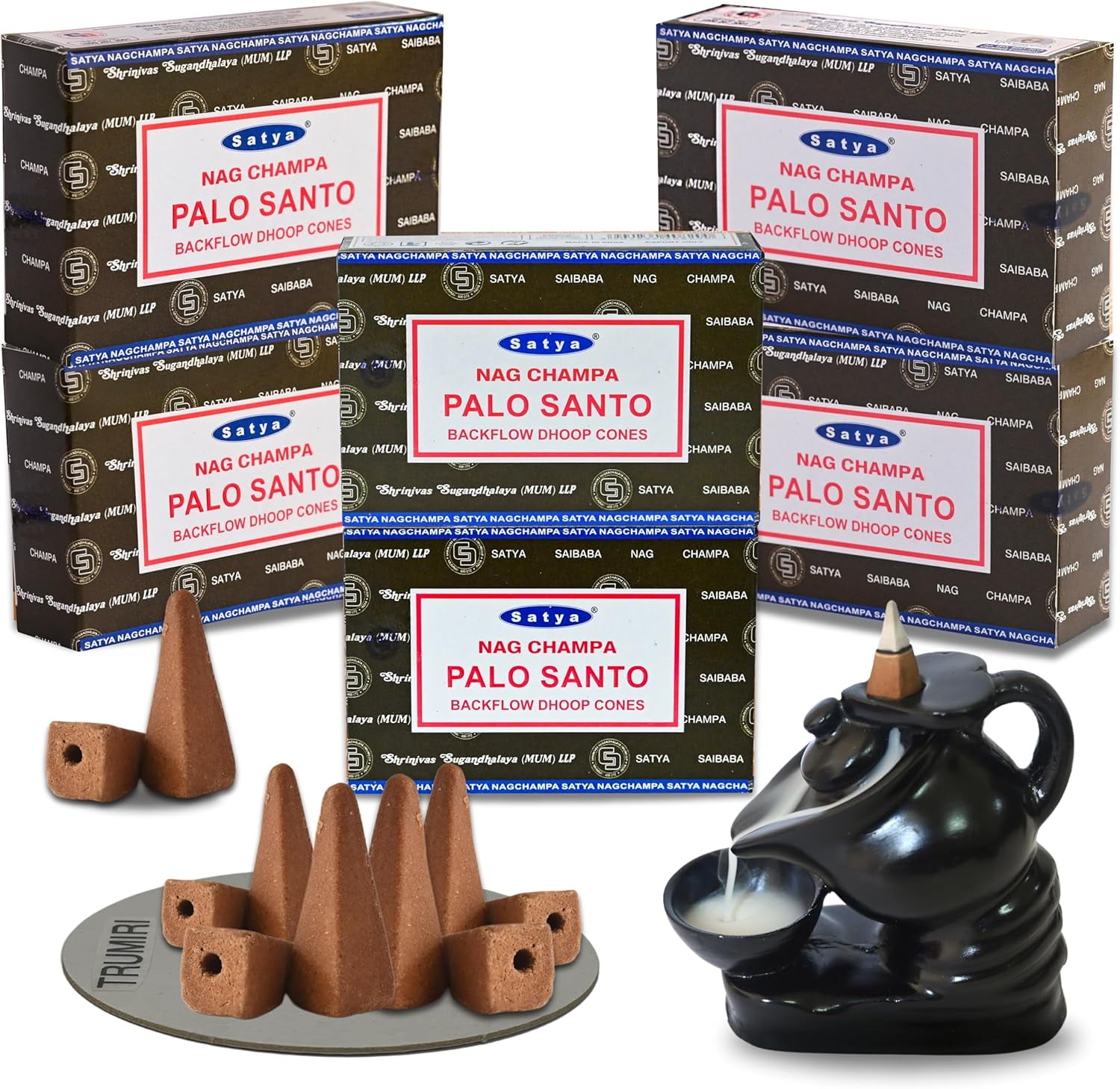 Palo Santo Backflow Incense Cones for Waterfall Aromatic Smoke Fountain ...