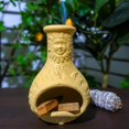 Palo Santo Burner Holder,Yellow Mini Chiminea with Chimney Handmade ...
