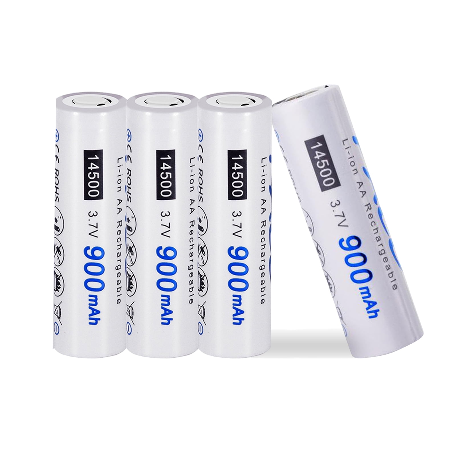 Palogreen 4 Pack 14500 Batteries 900mAh 3.7V Lithium-ion Quick Charge ...