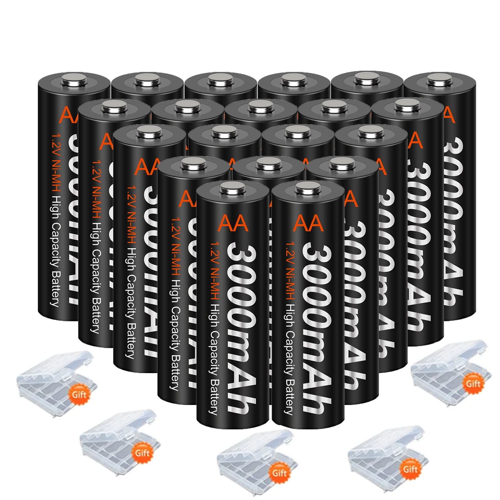 Palogreen AA Rechargeable Battery 20-Pack High Capacity 1.2V Ni-MH ...