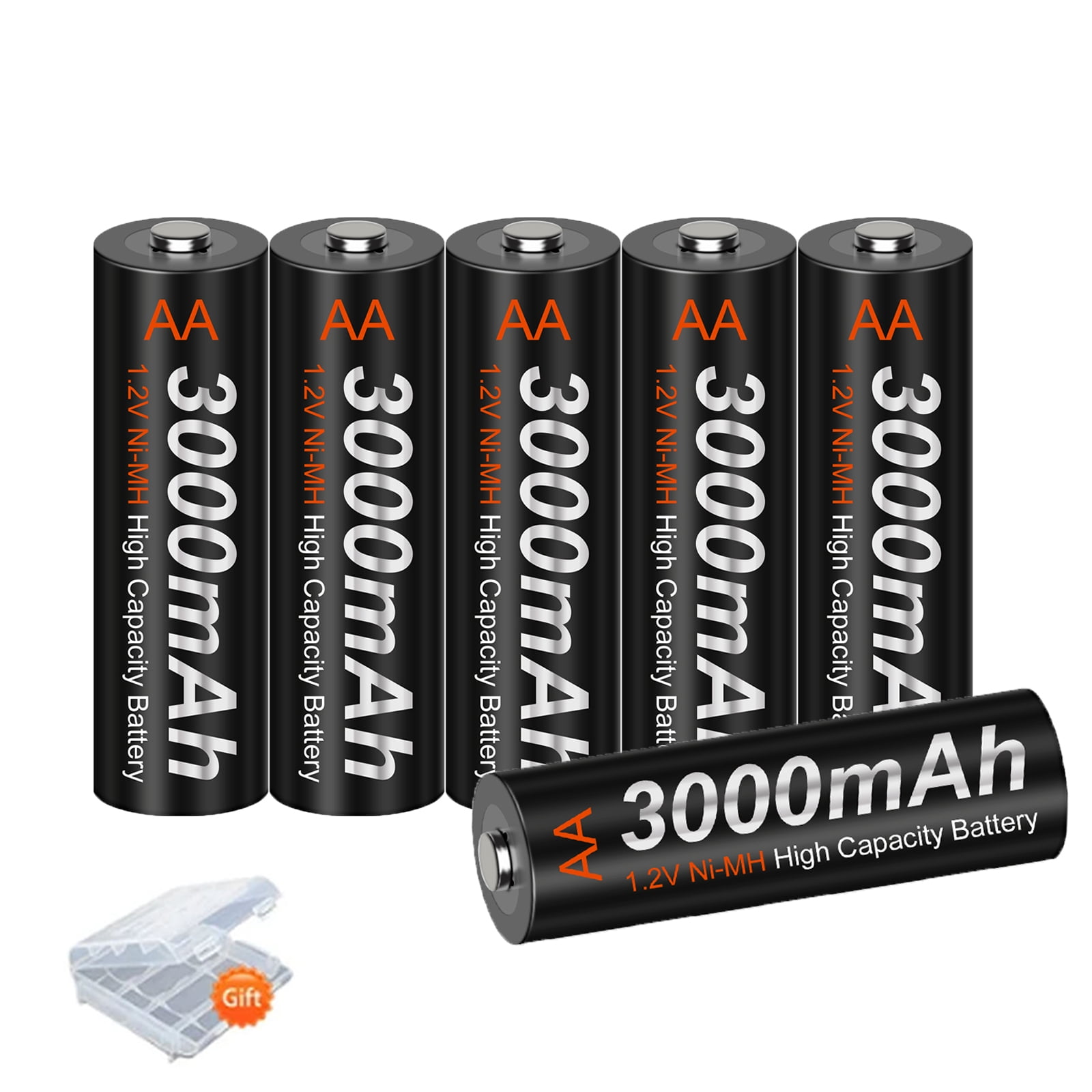 Palogreen AA Rechargeable Battery 6-Pack High Capacity 1.2V Ni-MH Double A Batteries 3000mAh ...