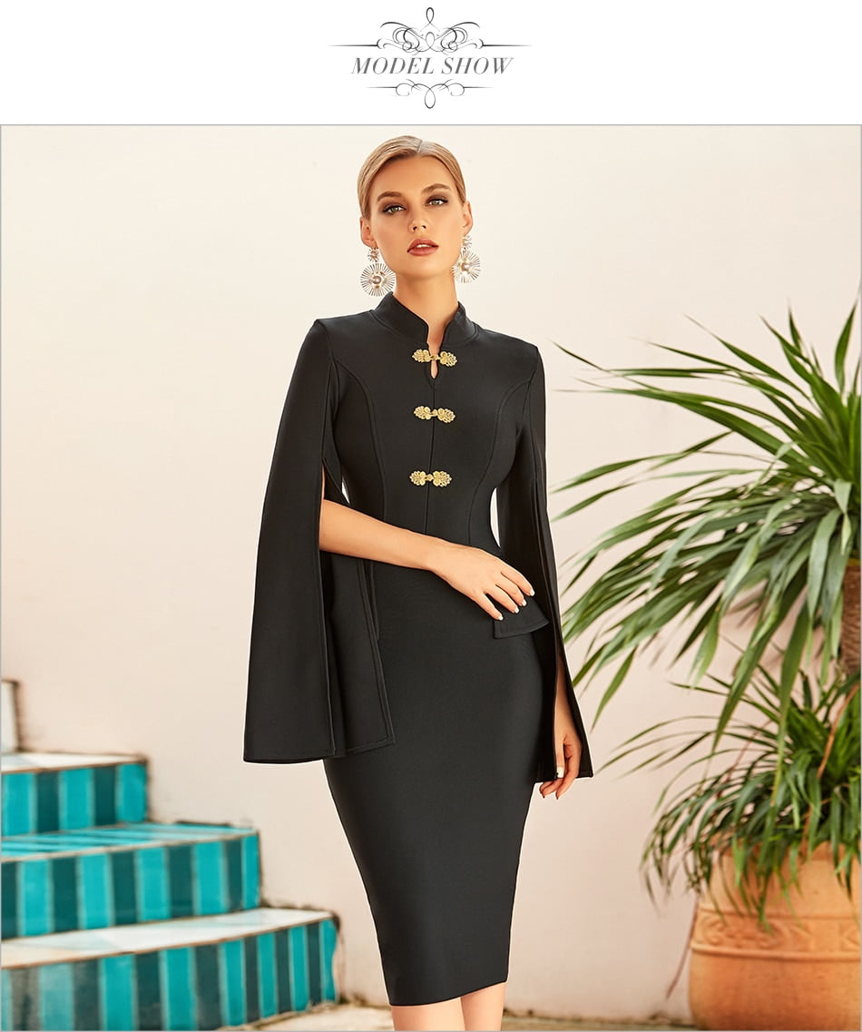 Paloma Beauty World's Spring Women Long Cloak Sleeve Bandage Dress Sexy ...