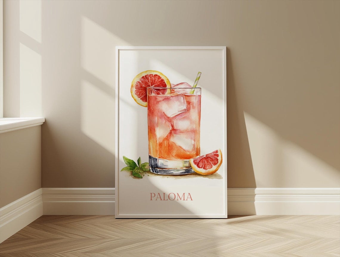 Paloma Wall Art Home Decor Poster Cocktail Poster, Unframed Size 16x24 ...