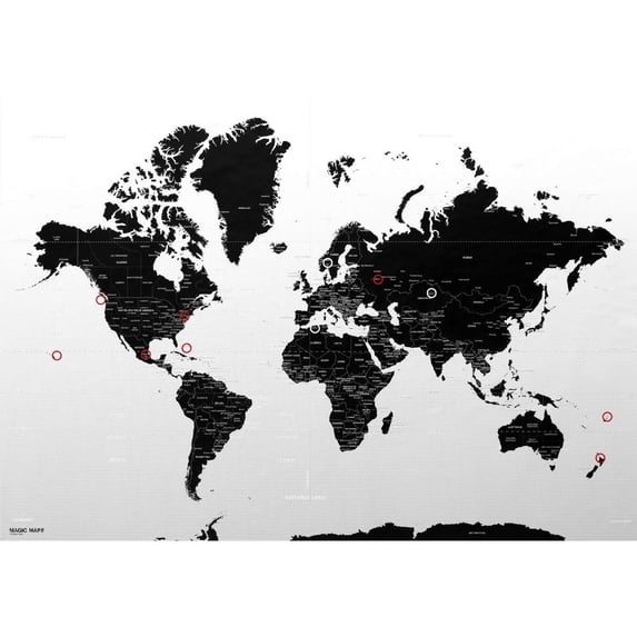 Palomar Magic World Map w/ 176 Dots, For Office or Home (Standard 39" x ...