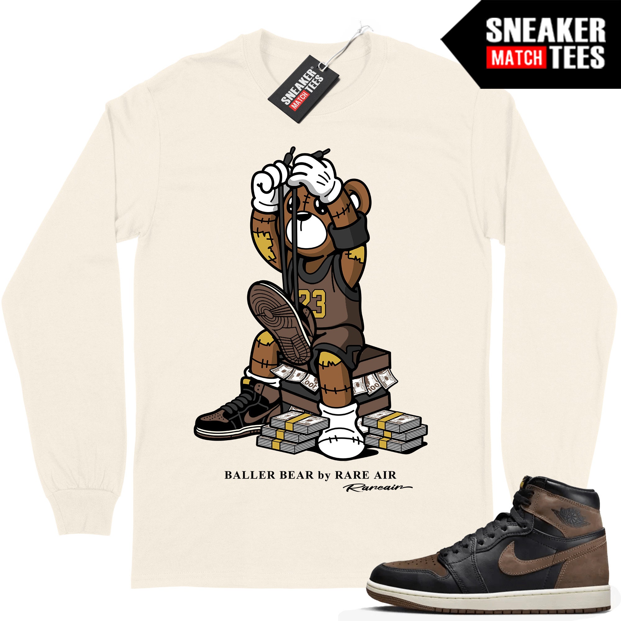 Palomino 1s to match Sneaker Match Long Sleeve Tee Sail "Baller Bear By ...