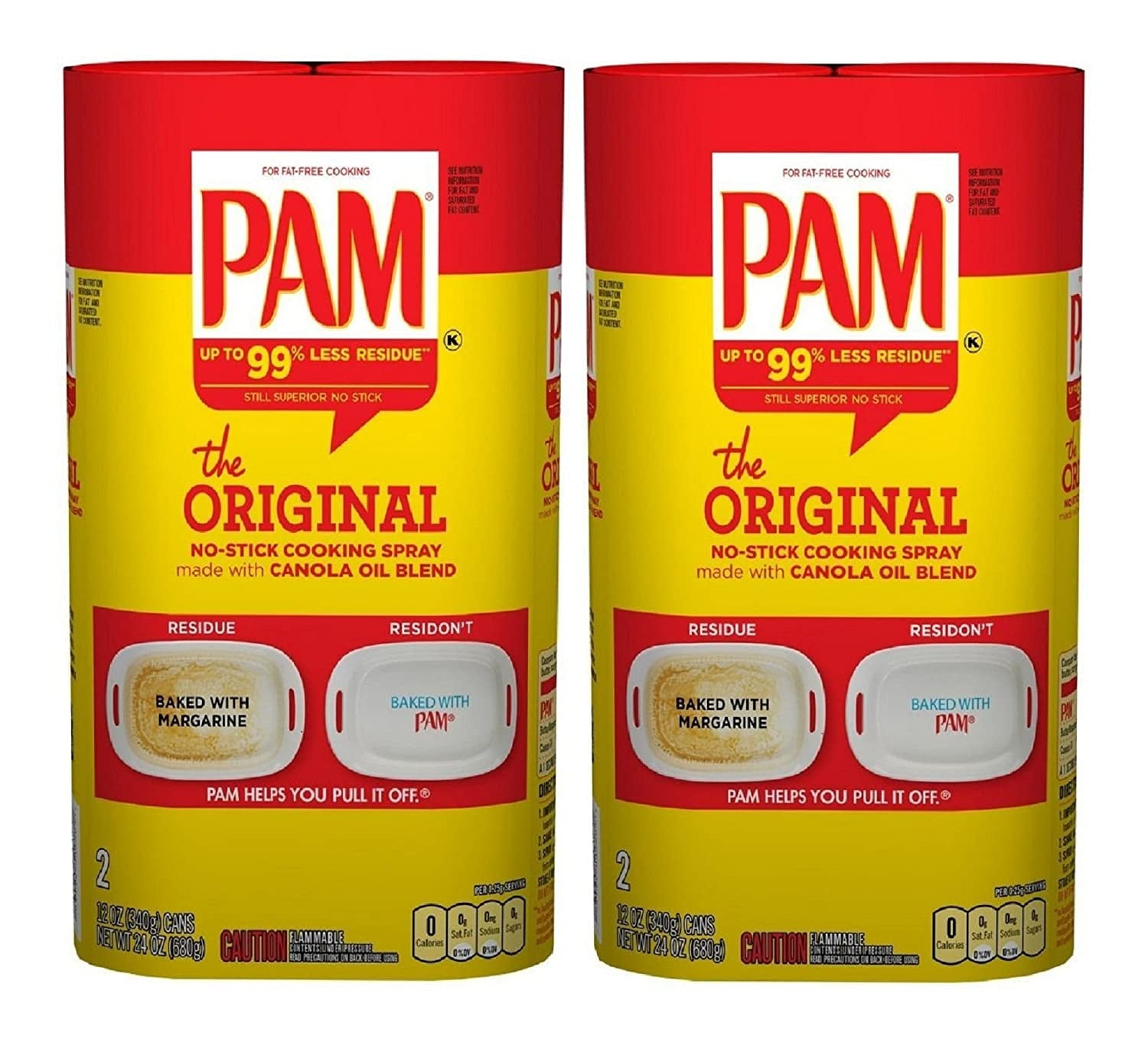 Pam Canola Spray - 12 Ounce Cans (Pack of 2 - 2 Count Sets, 4 Cans ...