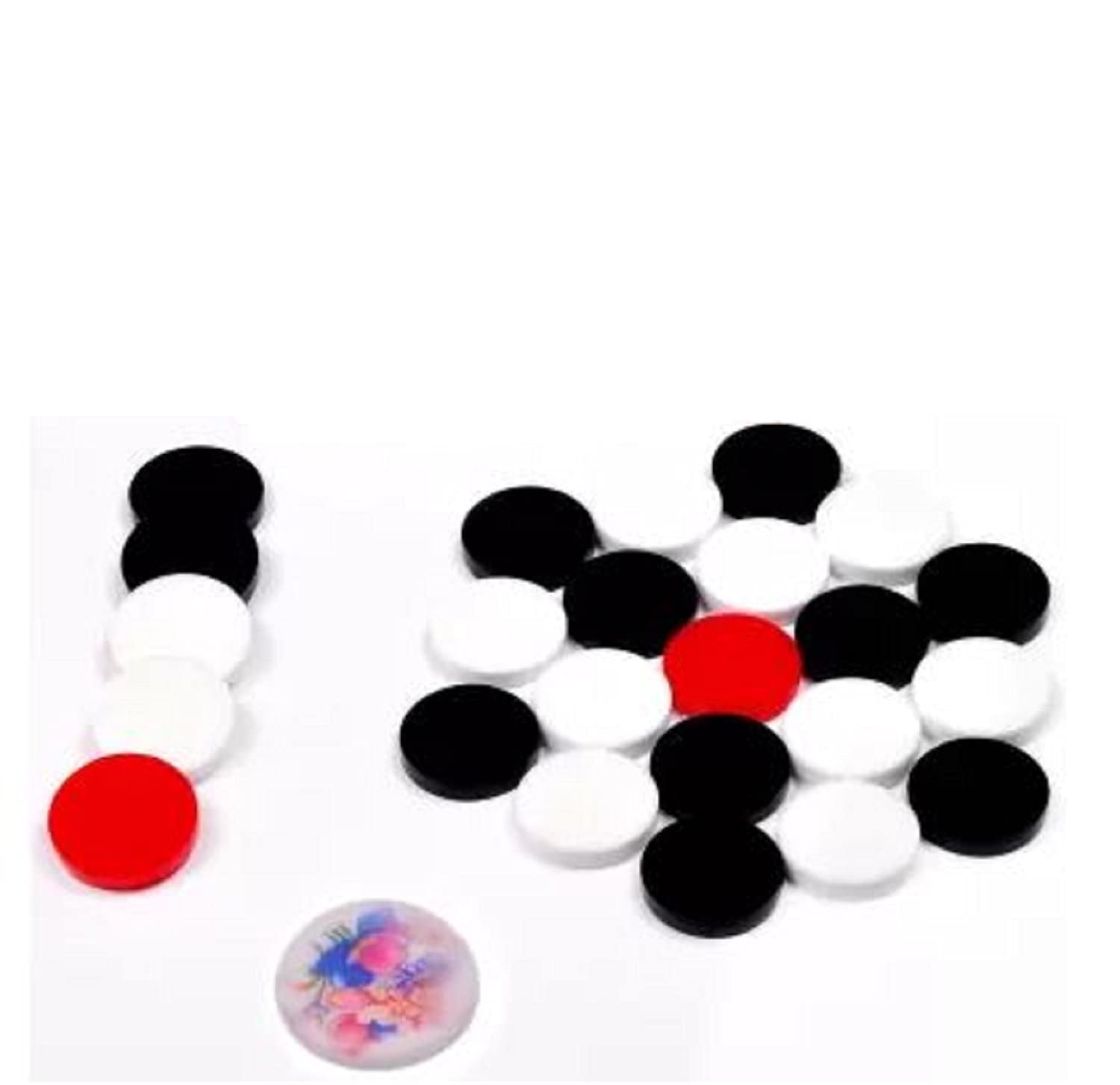 Pam Herbals Professional Carrom MMF7 Board Coins Set - 24 Acrylic Coins ...