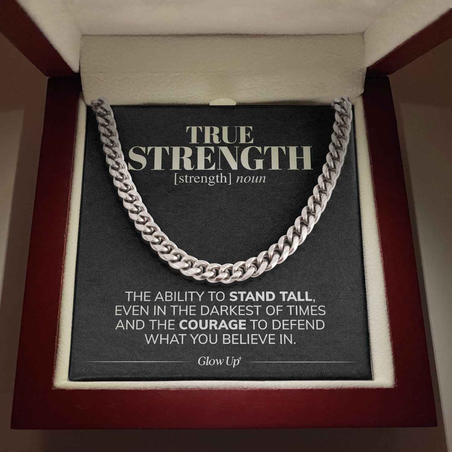 Pamaheart- True Strength - Stand Tall - Cuban Link Chain Necklace, Gift ...