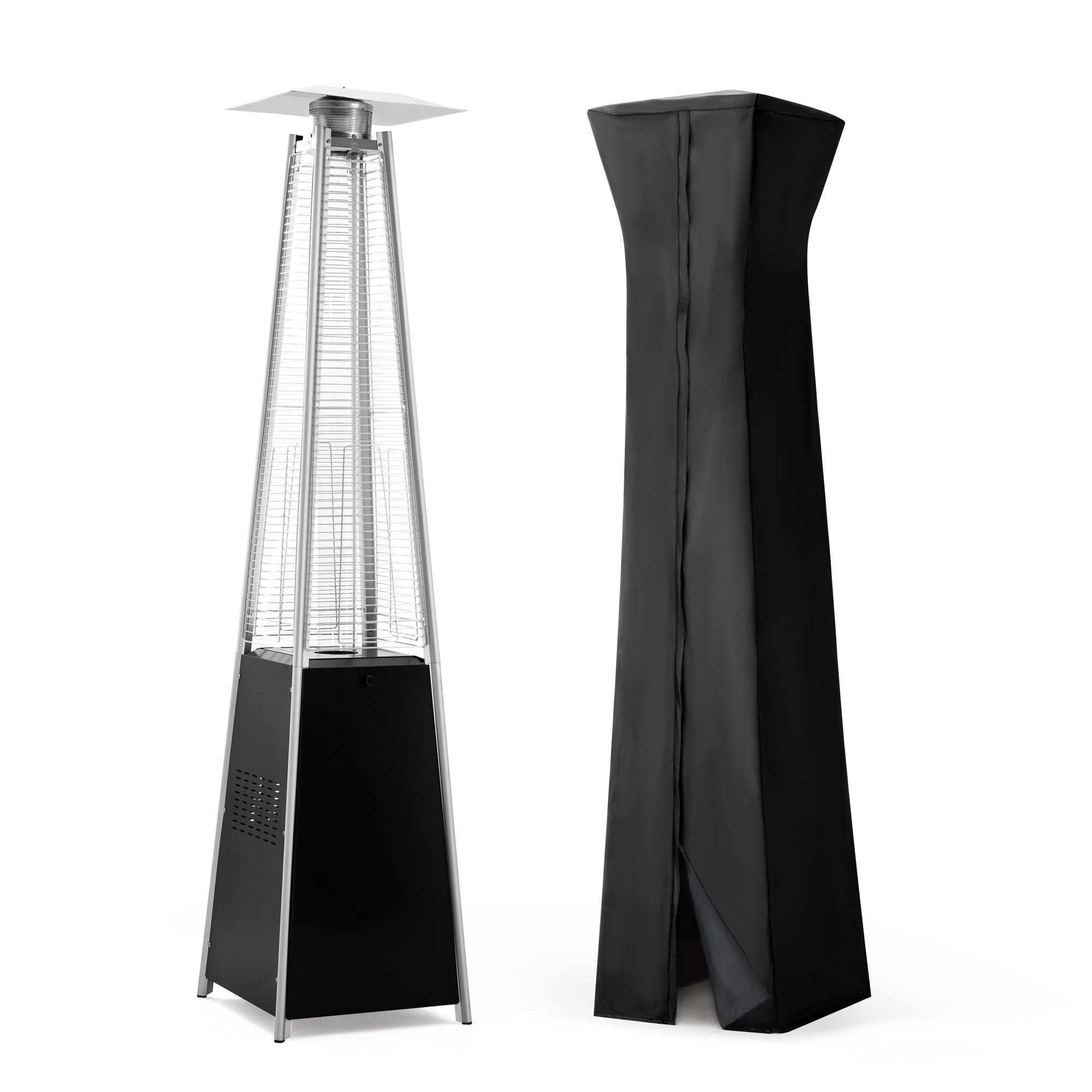PAMAPIC 42000 BTU Patio Heater, Stainless Steel with Cover, Outdoor ...