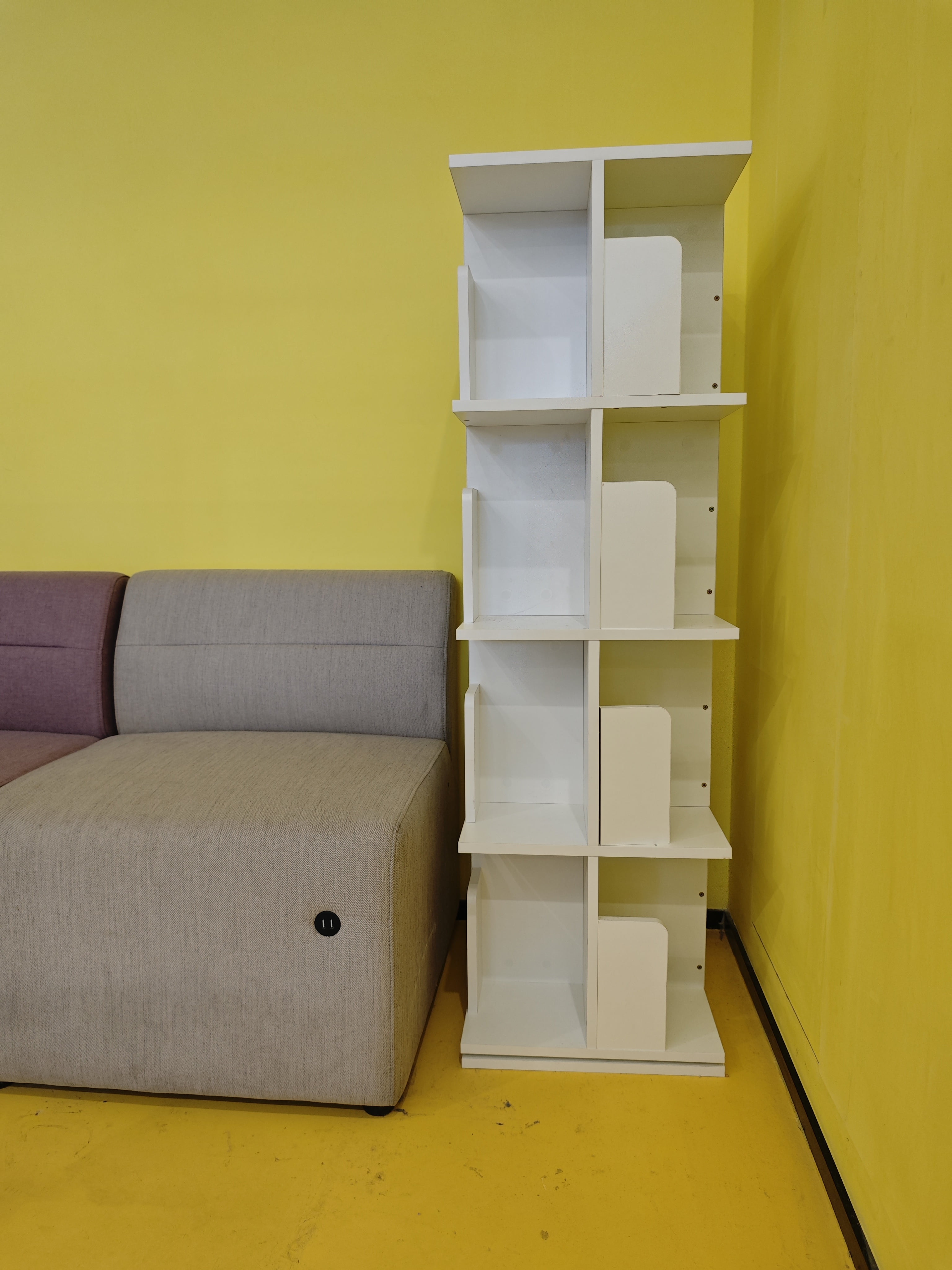 PamapicLife Bookshelf, Small Corner Bookshelf for Small Space, 360 ...