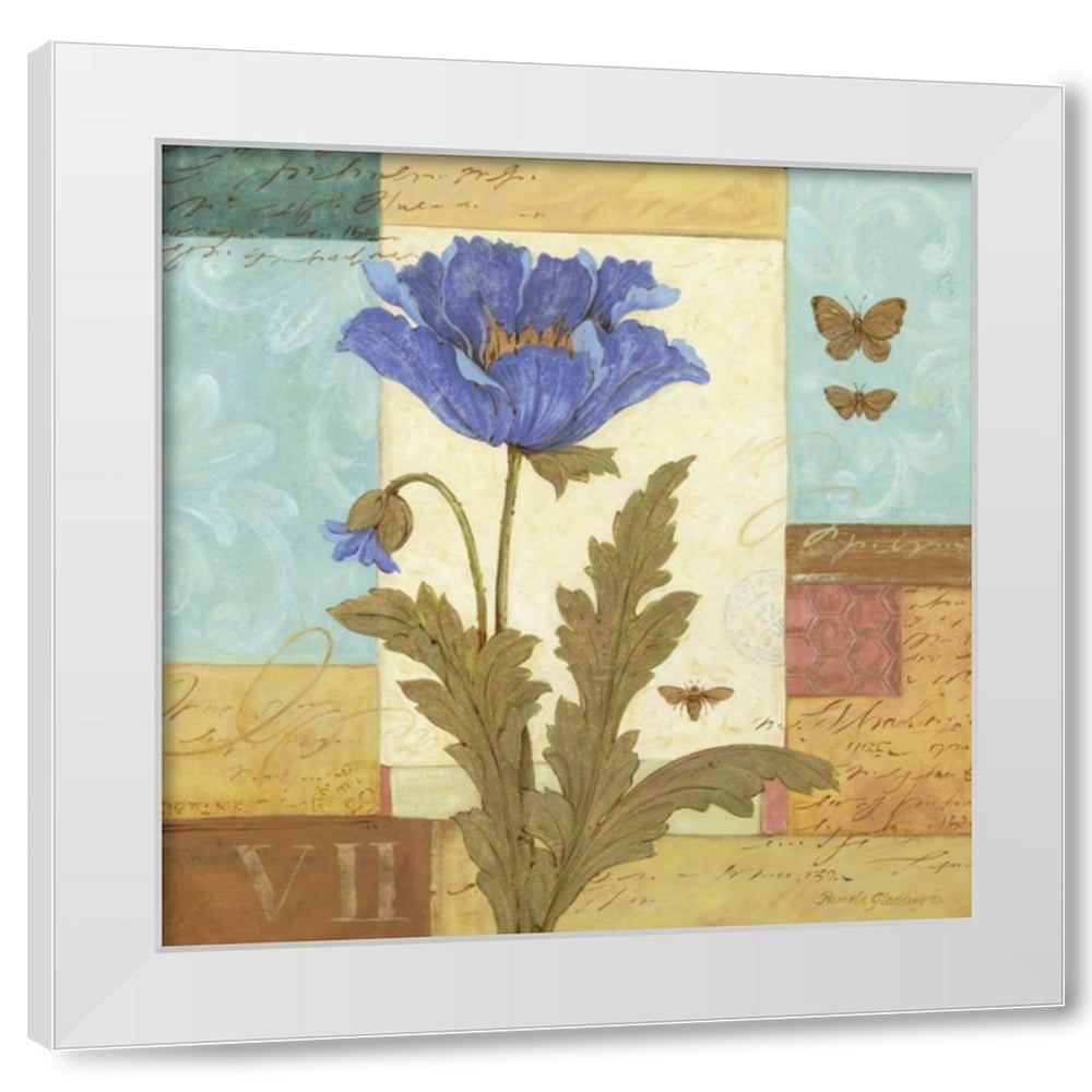 Pamela Gladding 12x12 White Modern Wood Framed Wall Art Titled - Blue ...