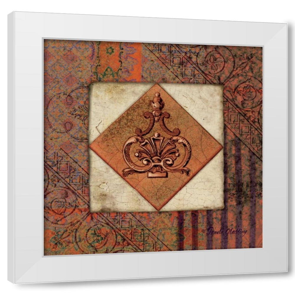 Pamela Gladding 12x12 White Modern Wood Framed Wall Art Titled - Rust ...