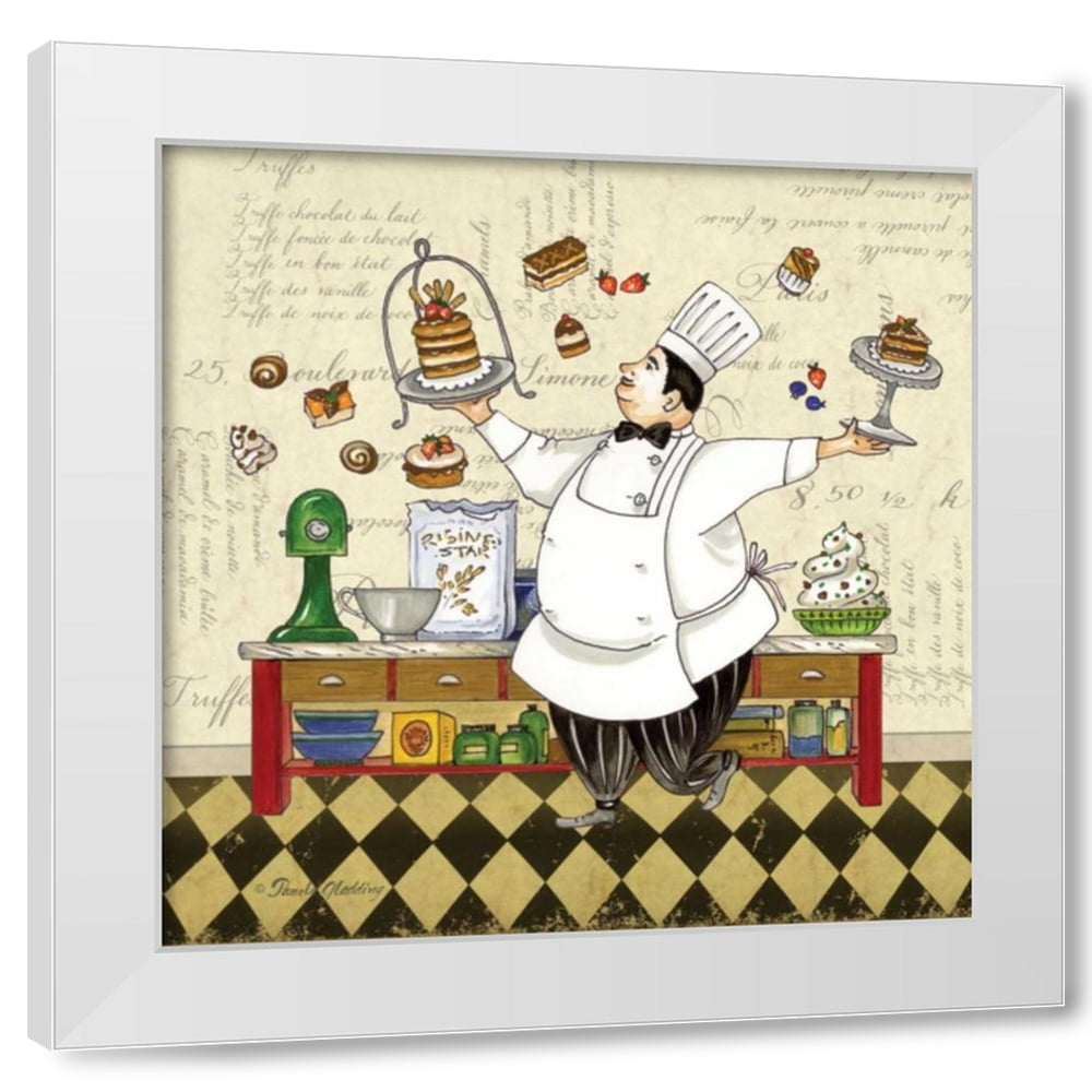 Pamela Gladding 20x20 White Modern Wood Framed Wall Art Titled - Chef ...
