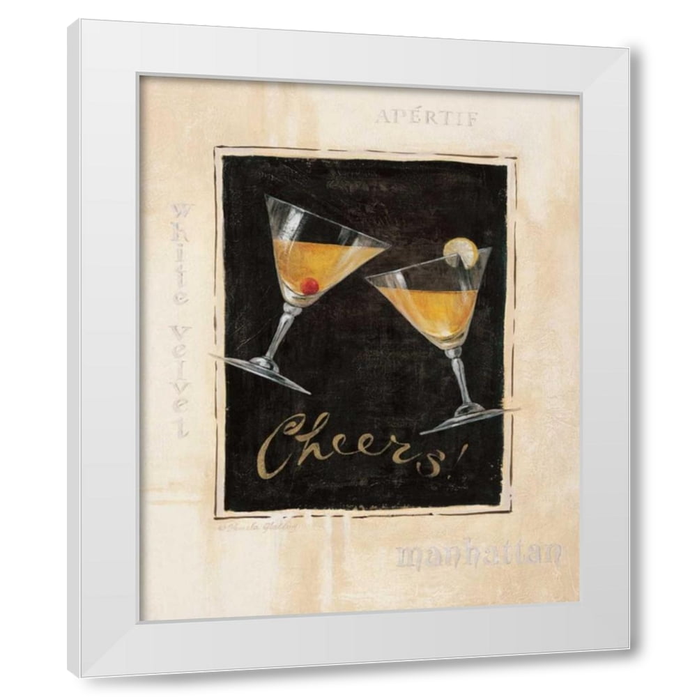 Pamela Gladding 20x24 White Modern Wood Framed Wall Art Titled - Cheers ...