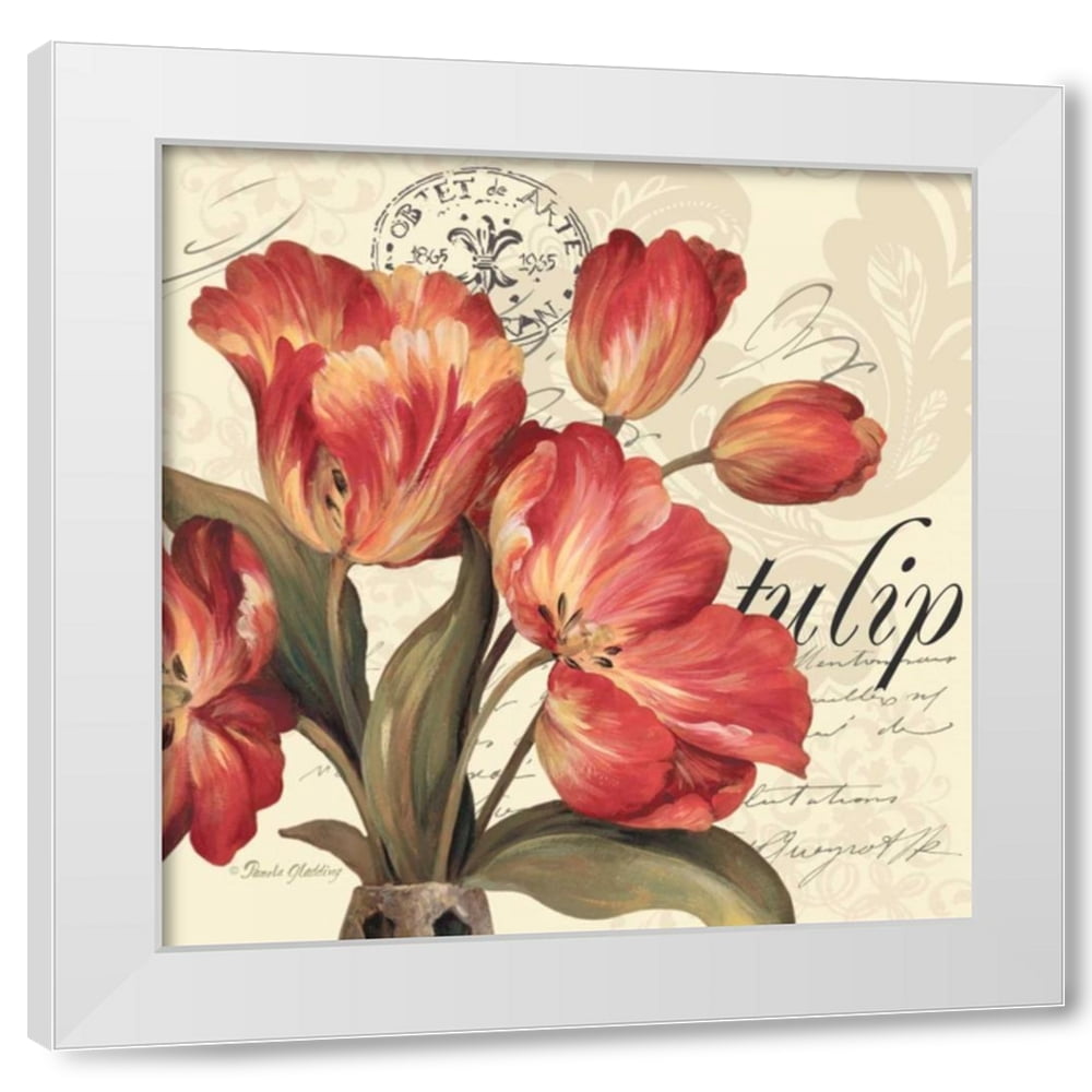 Pamela Gladding 26x26 White Modern Wood Framed Wall Art Titled - Red ...