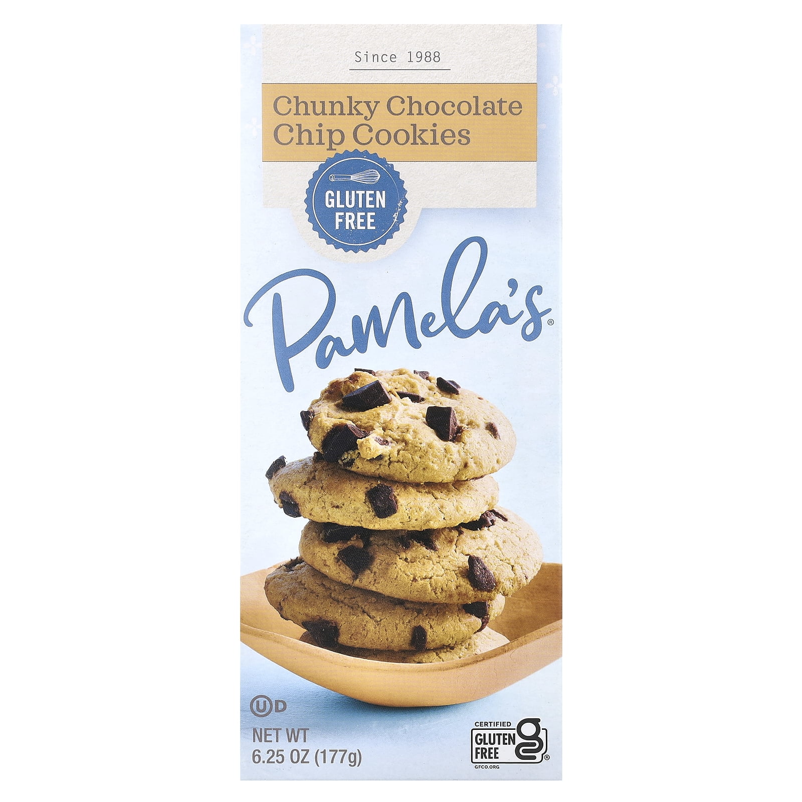 Pamela's Chunky Chocolate Chip Cookies, Traditional Taste, 6.25 Oz ...