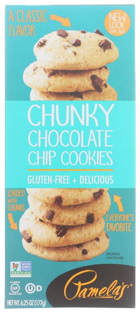 Pamela's Chunky Chocolate Chip Cookies, Traditional Taste, 6.25 Oz ...