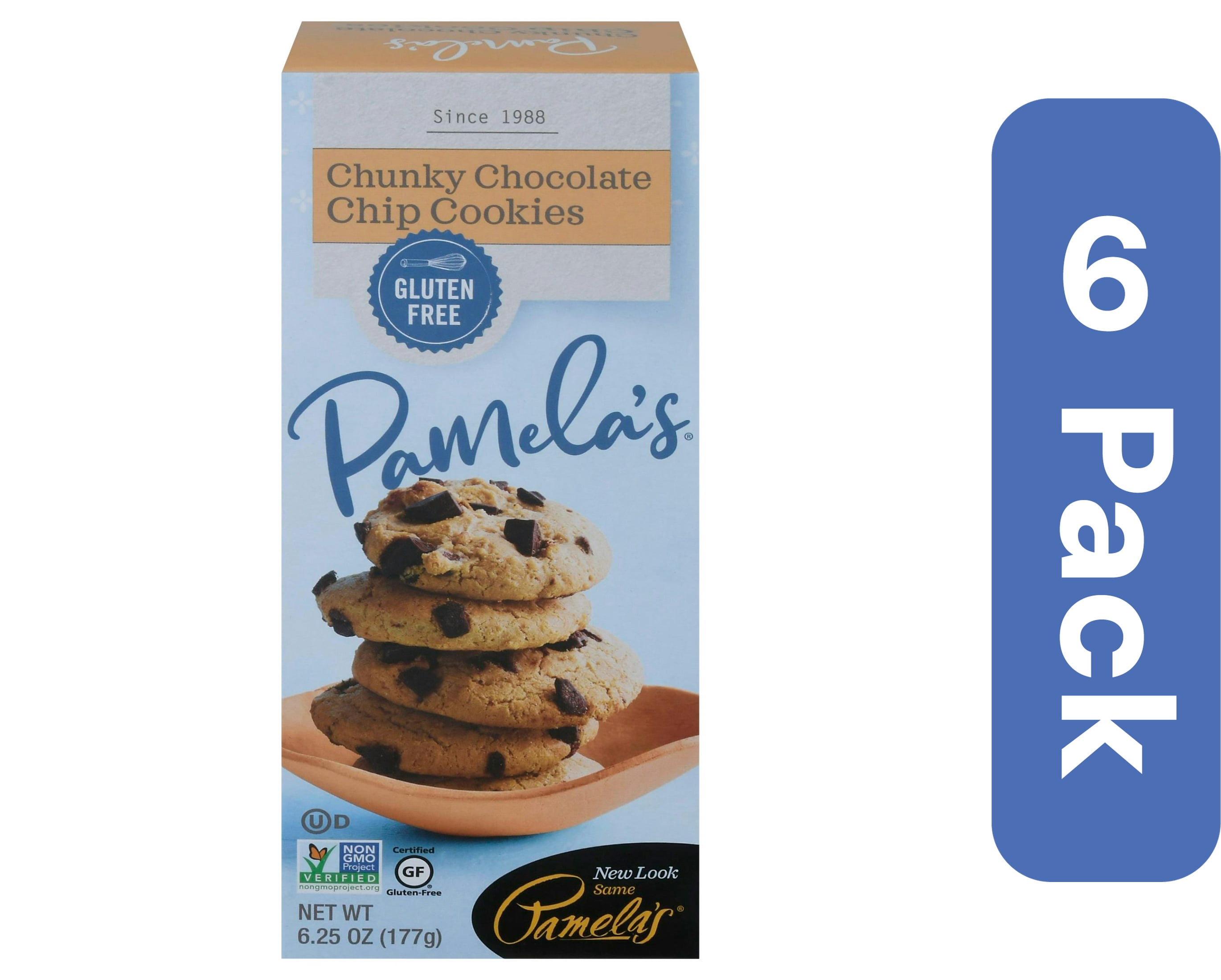 Pamela's Chunky Chocolate Chip Cookies 6.25 oz (Pack of 6) - Walmart.com