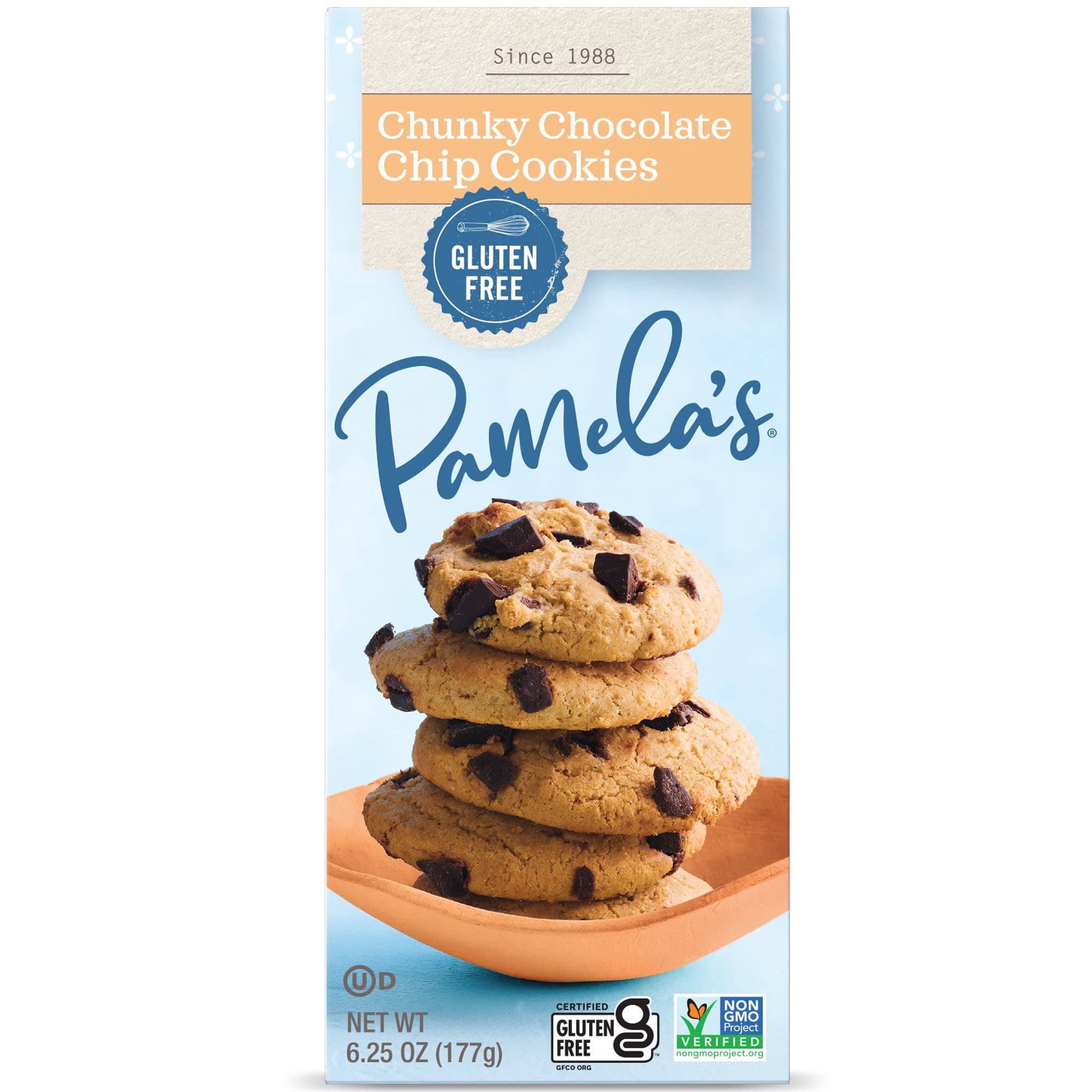 Pamela's Products Chunky Chocolate AKF18 Chip Gluten Free Cookies, 6.25 ...