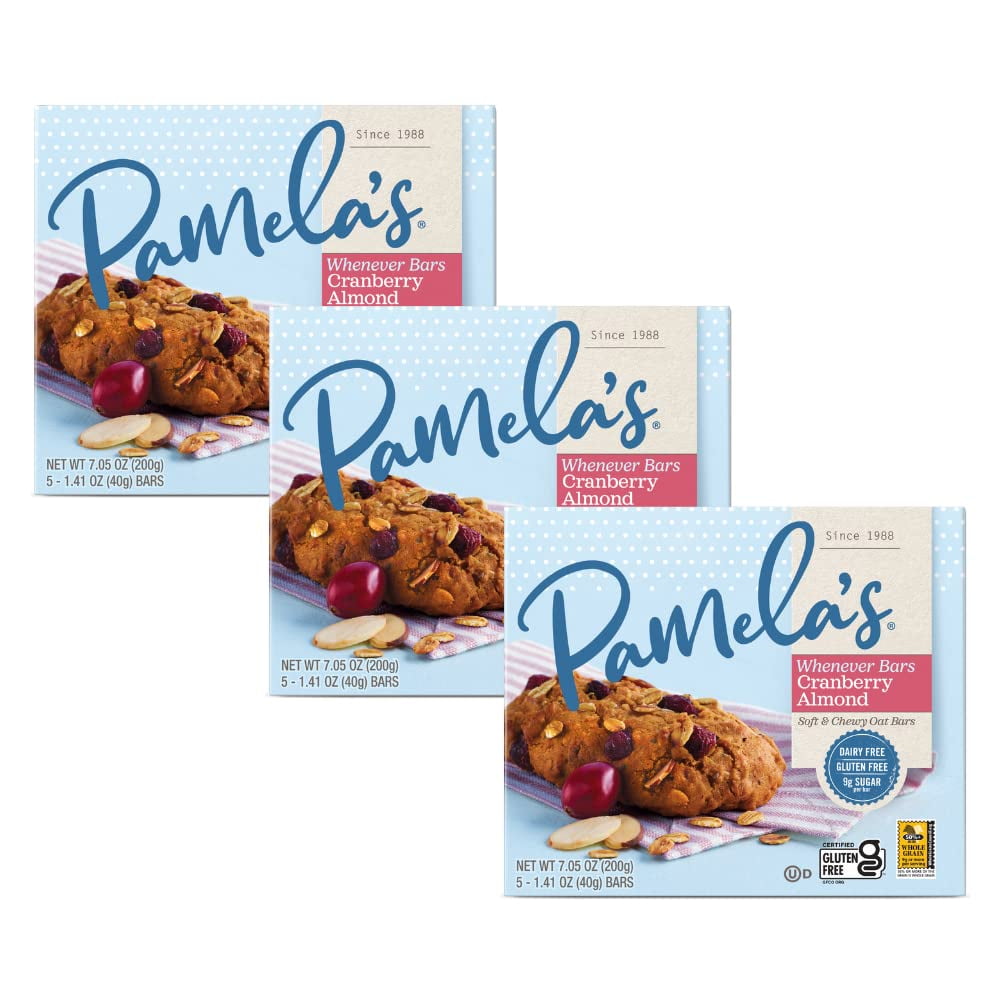 Pamela's Products Gluten Free Whenever Bars (Oat Cranberry Almond, Pack ...