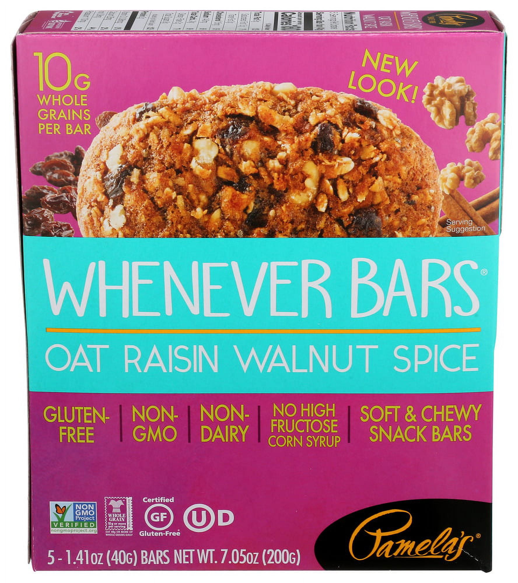 Pamela's Products Gluten Free Whenever Bars, Oat Chocolate Chip Coconut ...