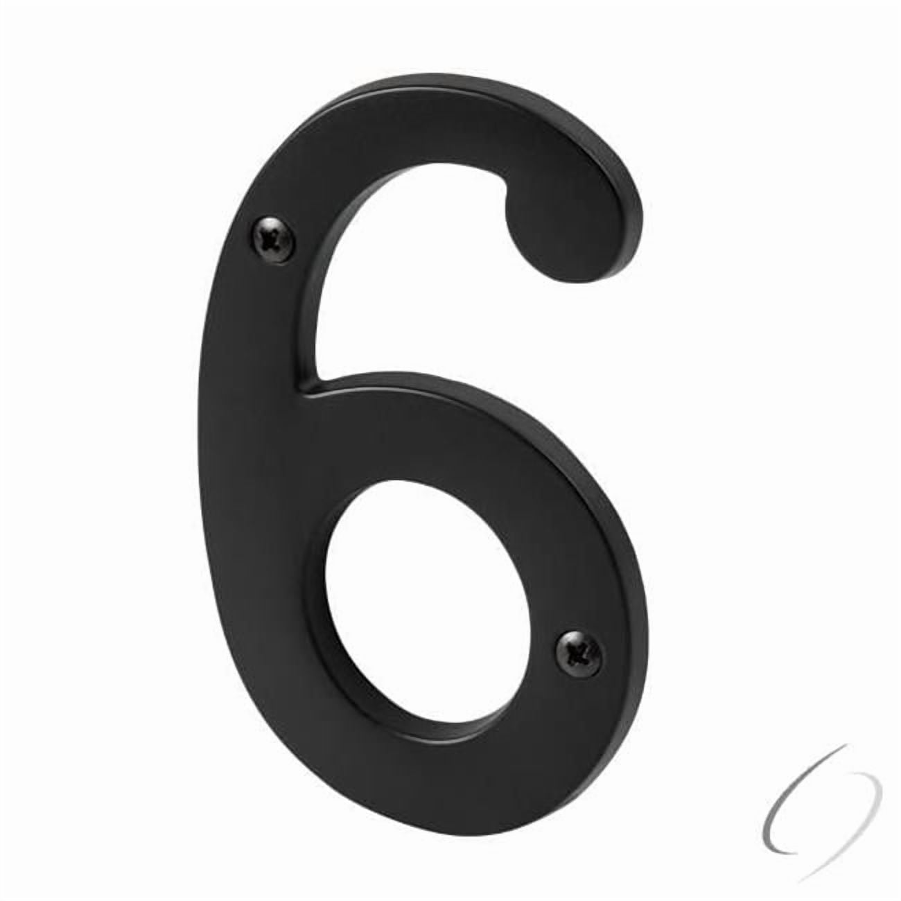 Pamex DD074S6BL 4 in. Heavy Duty House Number No.6 - Matte Black ...