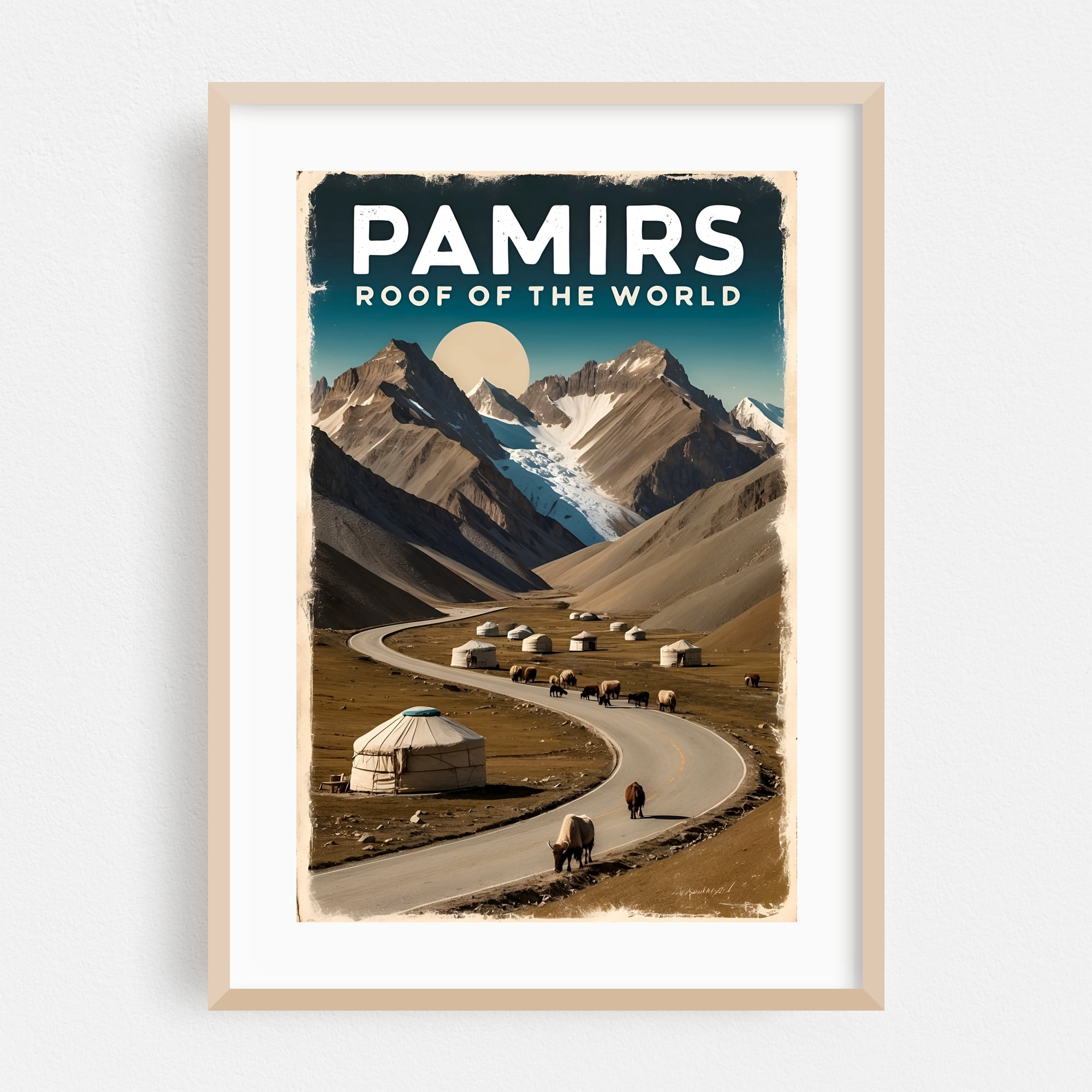 Pamirs Vintage Travel Poster – The Roof of the World - Gorno-Badakhshan ...