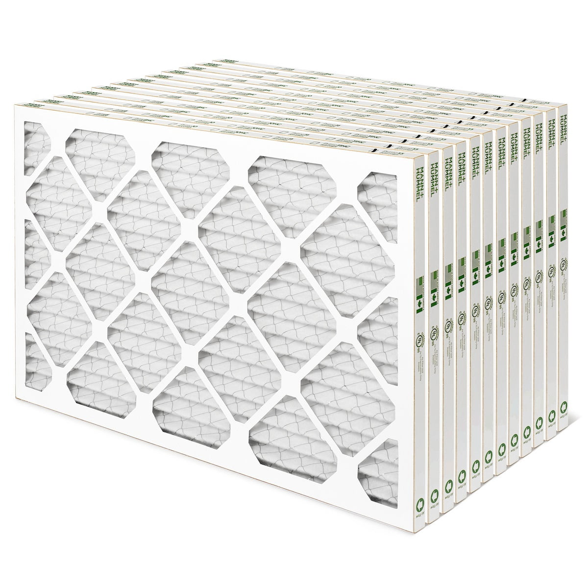 16x20x1 MERV 8 Pleated AC Furnace Air Filters. Case of 12. Actual Size ...