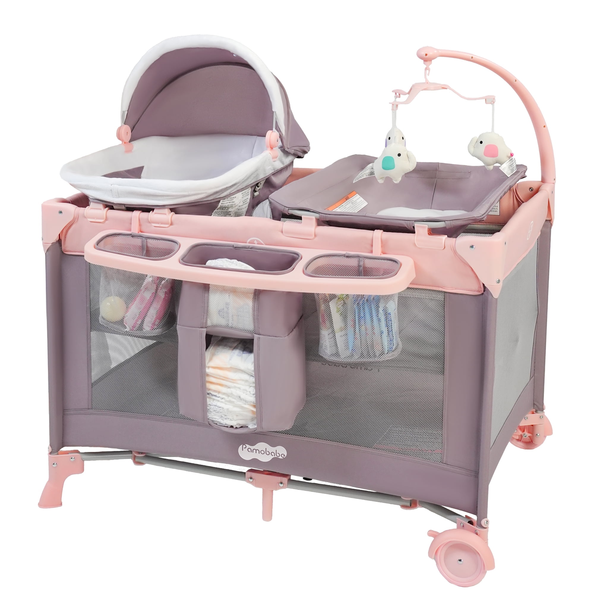 Pamo Babe Nursery Center Playard with Bassinet & Changing Table for ...