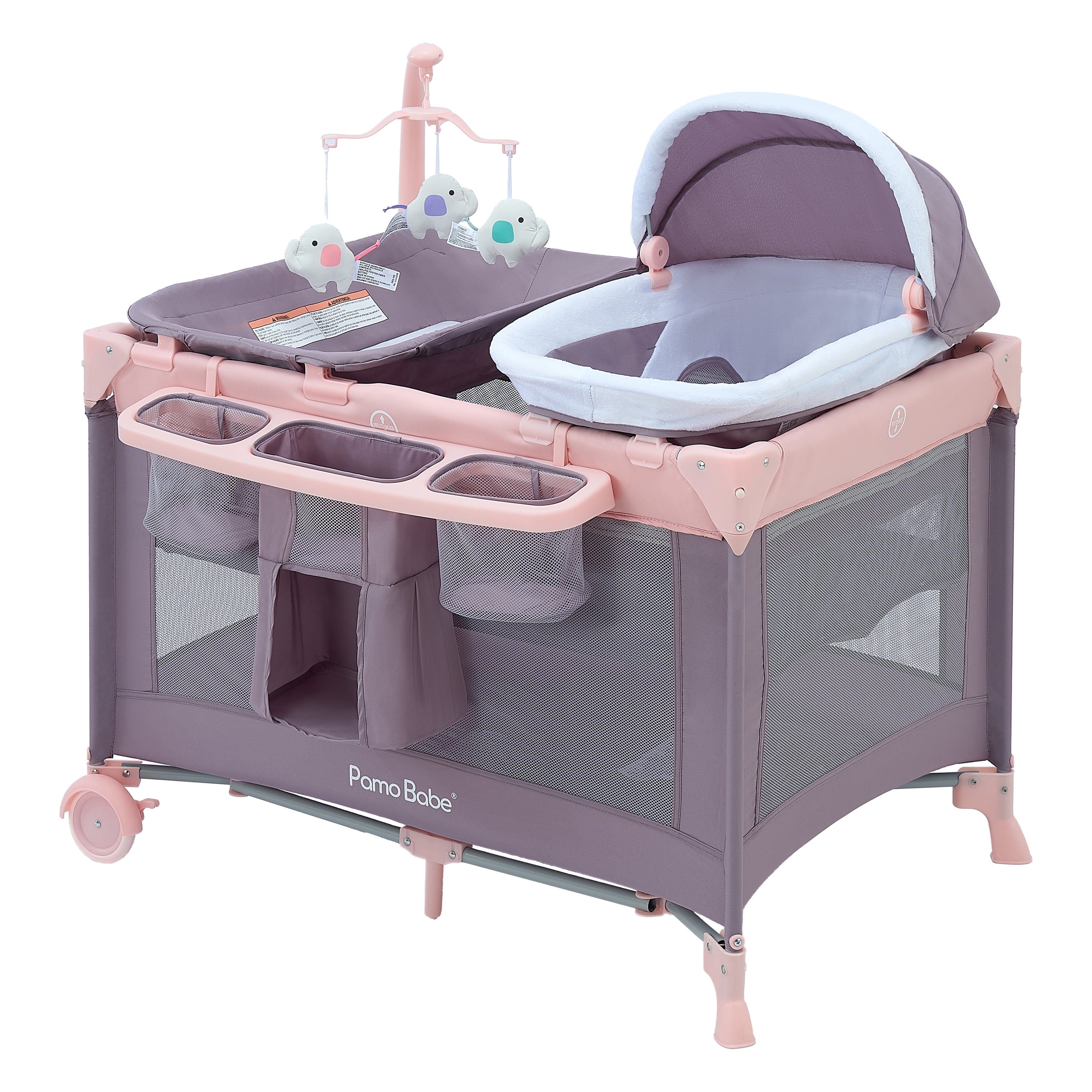 Pamo Babe Nursery Center Playard with Bassinet & Changing Table for ...