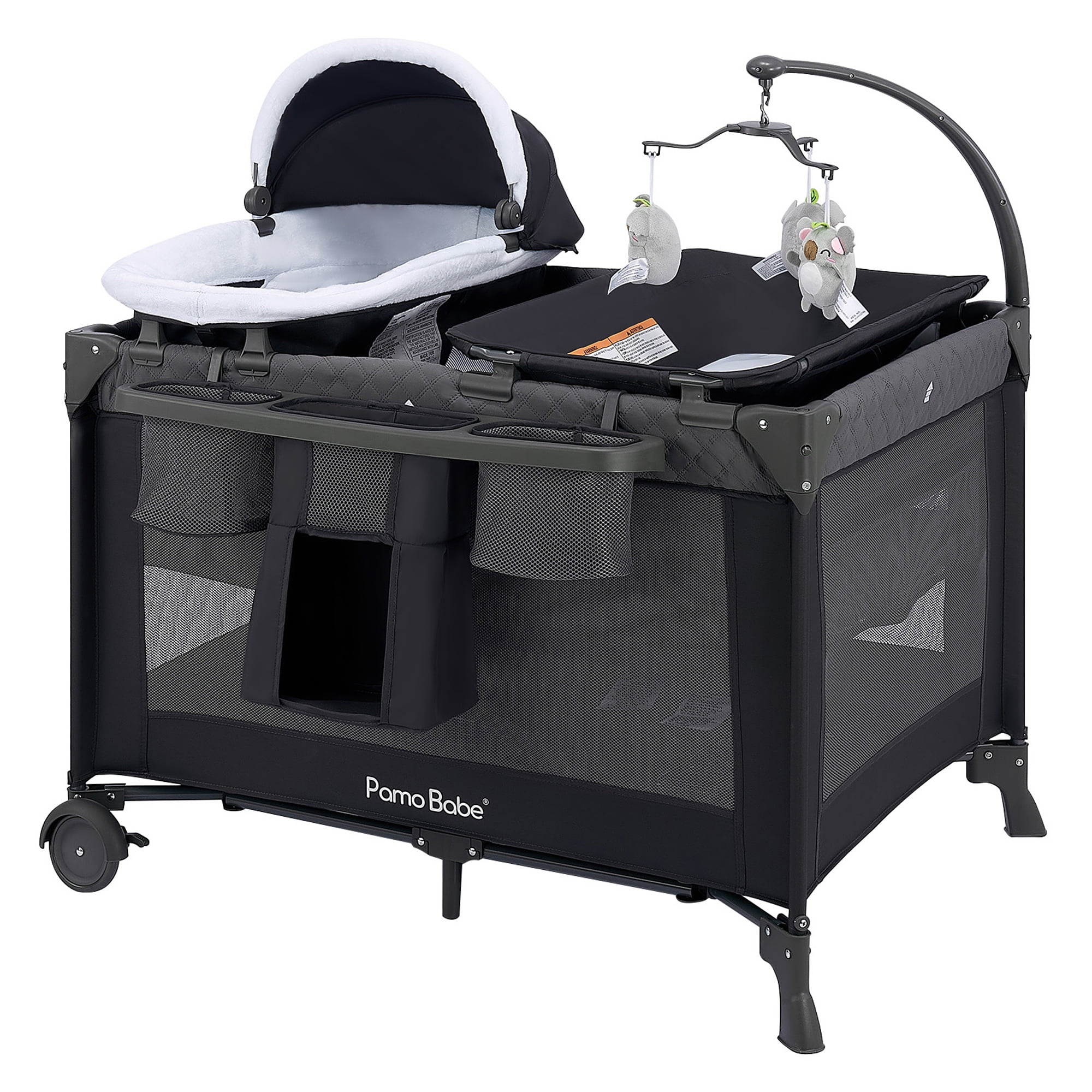 Pamo Babe Unisex Nursery Center Playard with Bassinet & Changing Table ...