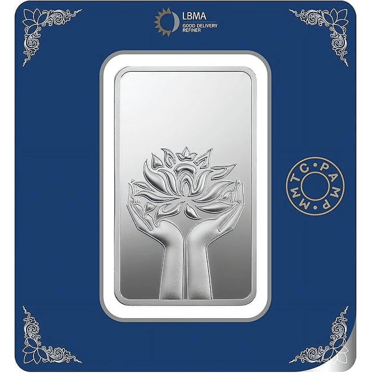 Pamp Mmtc Lotus 100 Gram Silver Bar - In Wide Assay - Walmart.com