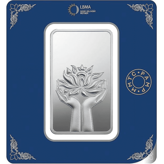 Pamp Mmtc Lotus 100 Gram Silver Bar - In Wide Assay - Walmart.com