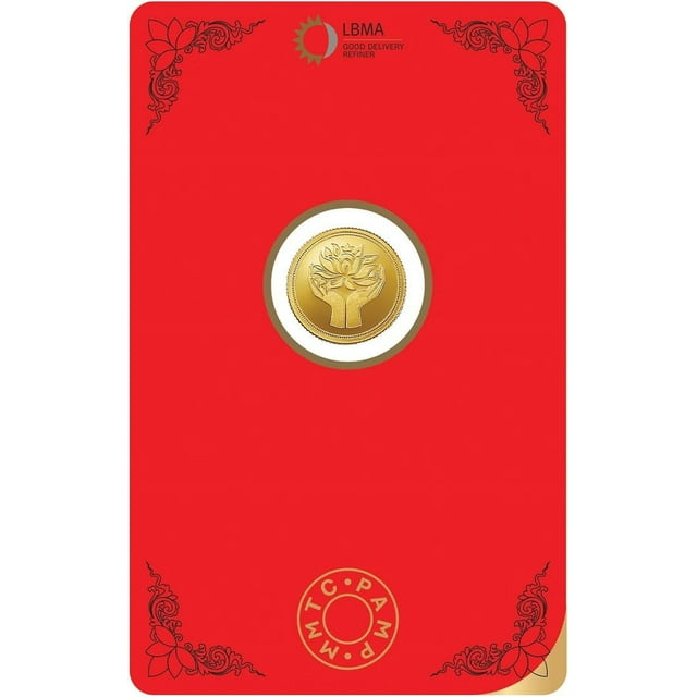 Pamp Mmtc Lotus 2 Gram 999.9 Fine Gold Round - Large Card Assay ...