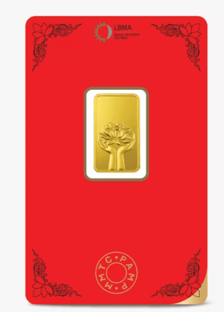 Pamp Mmtc Lotus 20 Gram 999.9 Fine Gold Bar - Large Card Assay ...