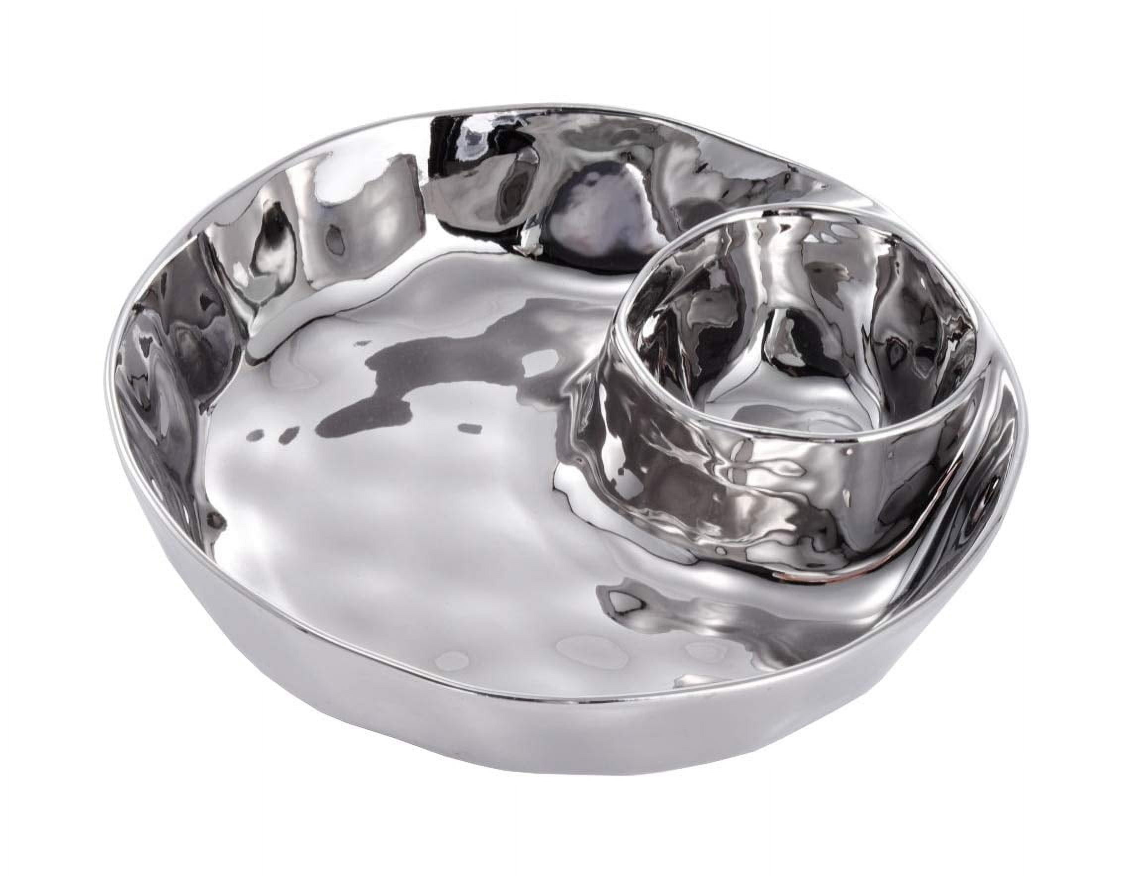 Pampa Bay Thin & Simple Round Chip and Dip, 10.25 x 2.5 in, White and ...